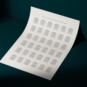 Blank Guitar Chord Grids Chart, Printable Diagram (digital Download) - Etsy