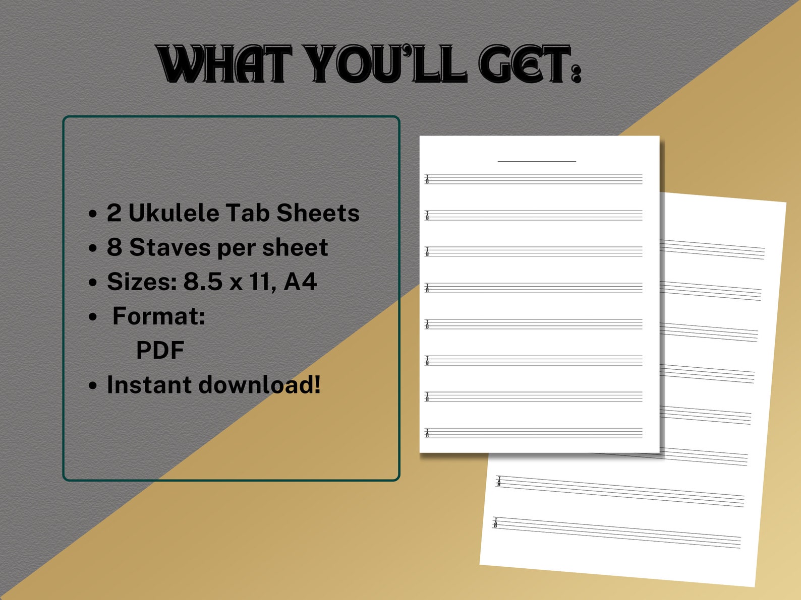 Blank Ukulele Tab Paper, Tablature Sheet, Printable Digital Download - Etsy