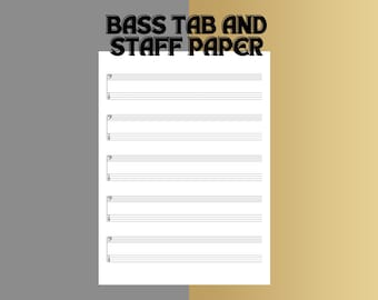 Blank Banjo Tab Paper, Tablature Sheet, Printable Digital Download - Etsy