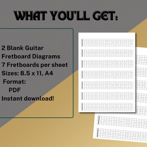 Blank Guitar Fretboard Diagram, Printable Digital Download - Etsy