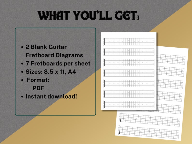 Blank Guitar Fretboard Diagram, Printable Digital Download - Etsy
