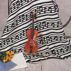Crochet Pattern Musical Notes Blanket Gift for Music Lovers Symphony ...