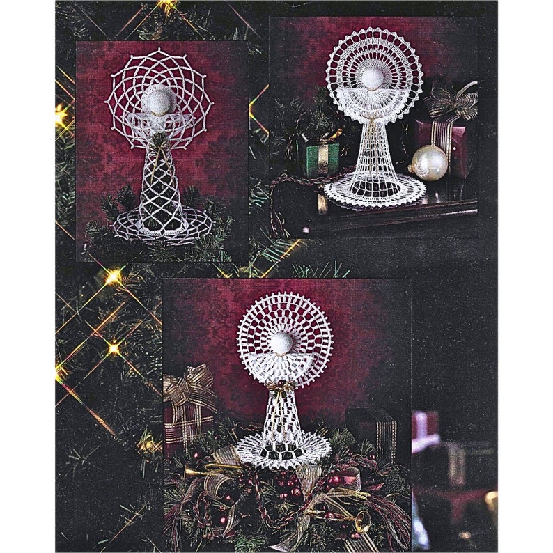 4 Lace Angels Christmas Crochet Patterns Xmas Mantel Decor. Crochet ...