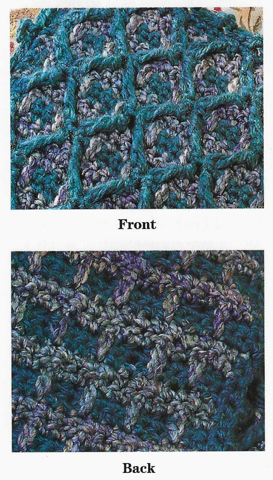 Reversible Afghan Quilted Trellis CROCHET PATTERN One Color Blanket ...