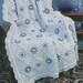 Diamond Popcorn Stitch Crochet Pattern Blanket Blue and White Afghan ...