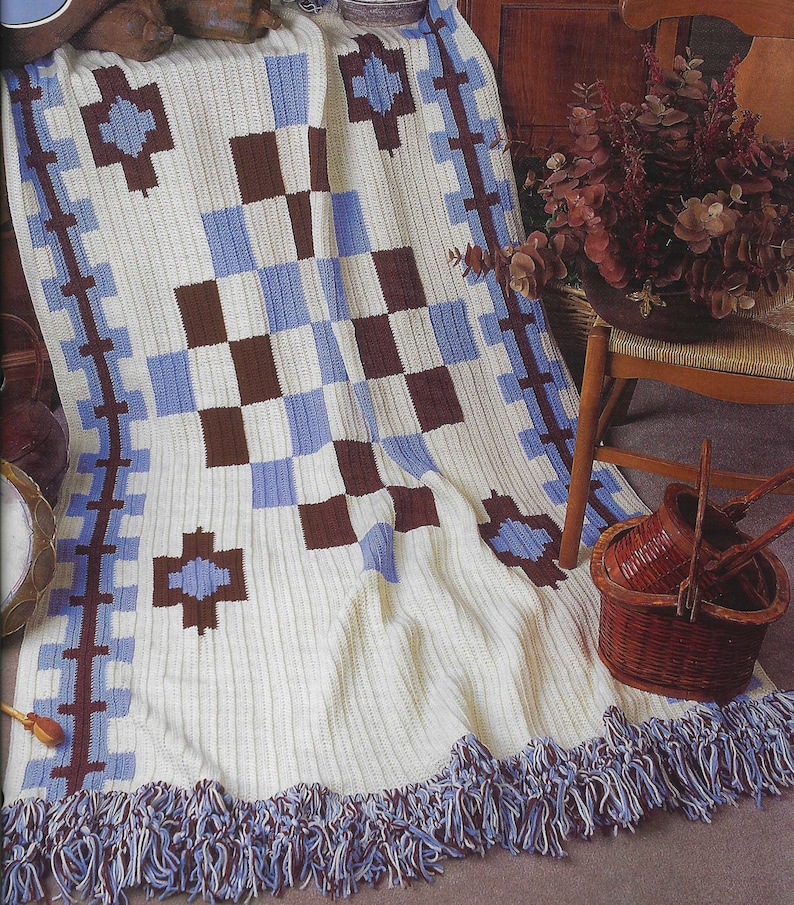 Crochet Blanket PATTERN, Southwestern Aztec Afghan (PDF Pattern) - Etsy