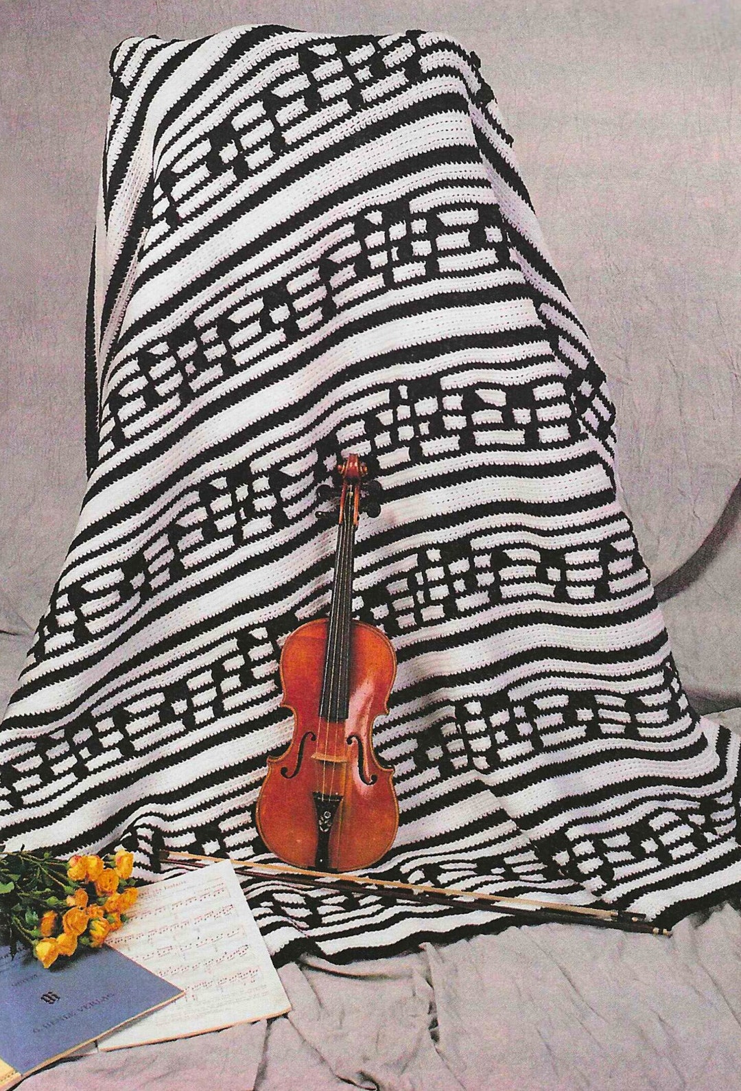 Crochet Pattern: Musical Notes Blanket, Symphony Afghan (PDF Pattern ...