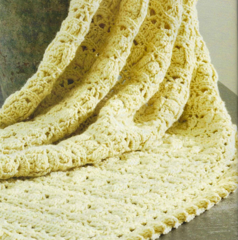 CROCHET PATTERN Vintage 1990s Blanket Textured Throw for House Warming ...