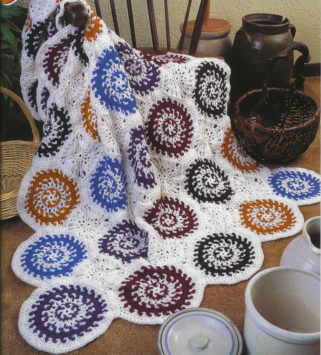 Crochet Afghan PATTERN: Vintage 90s Swirl Throw (PDF Pattern) - Etsy