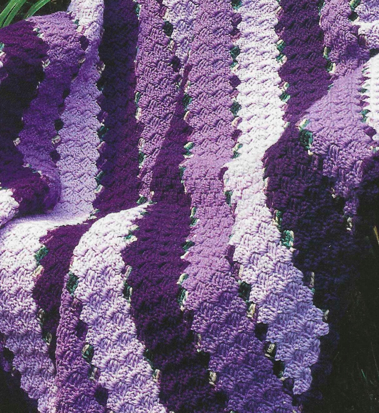 C2C Purple Striped Crochet Blanket PATTERN: Diagonal Afghan (PDF ...