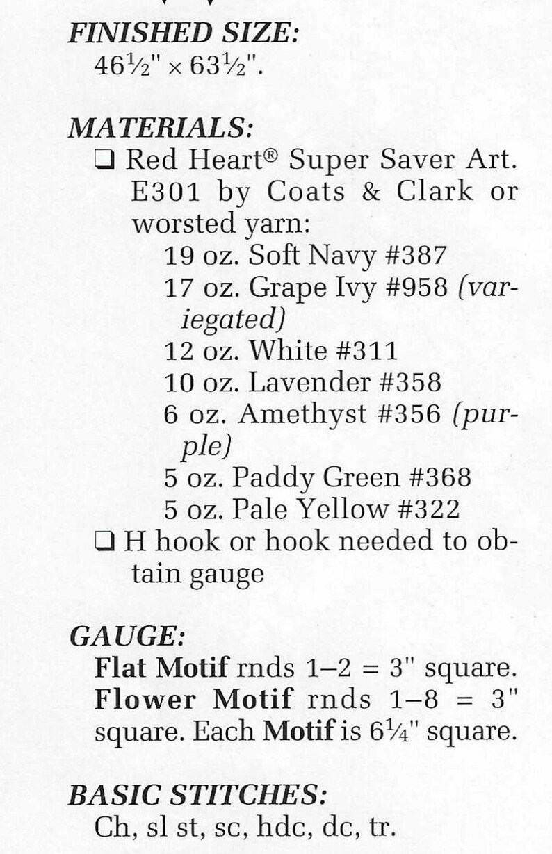 CROCHET PATTERN Purple Points Afghan Motif Blanket Floral Throw ...