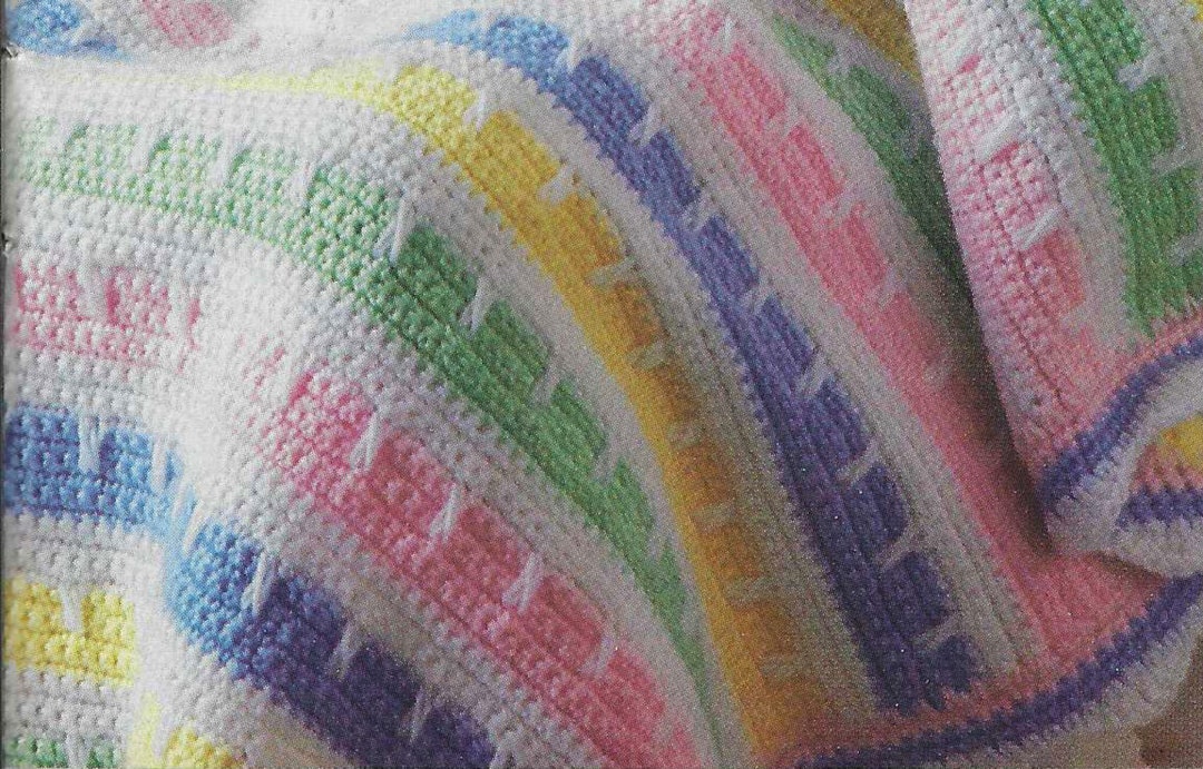 Crochet Baby Blanket PATTERN: Pastel Ribbon Candy Afghan (PDF Pattern ...