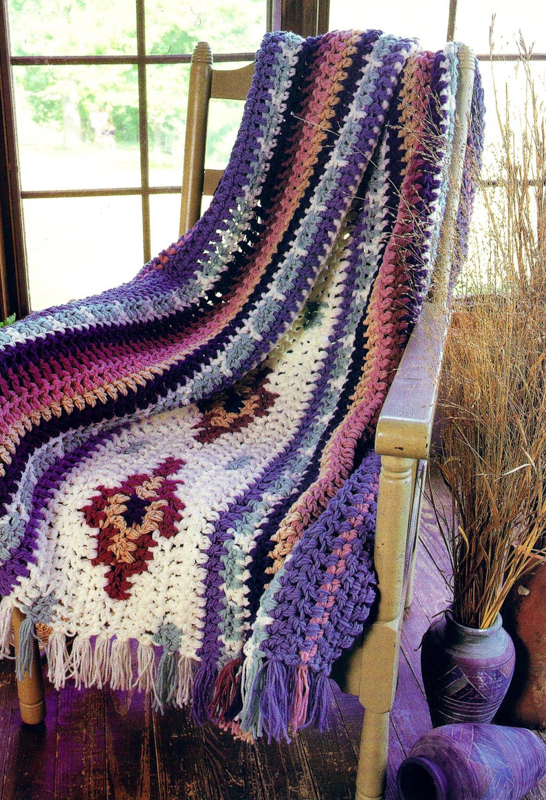 Quick Indian Blanket Crochet PATTERN: Southwestern Afghan Throw (PDF ...
