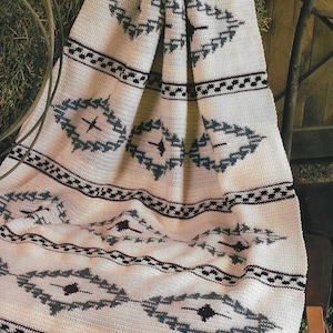 Navajo CROCHET PATTERN Blanket Southwestern Native American Afghan in ...