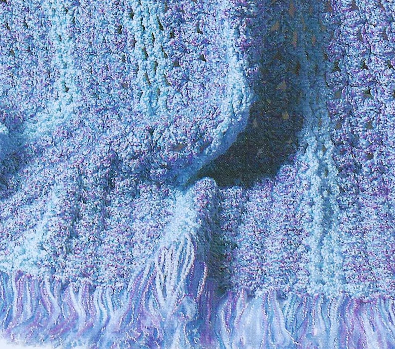 Northern Lights Crochet Blanket PATTERN: Bobble & Cluster Stitch Afghan ...