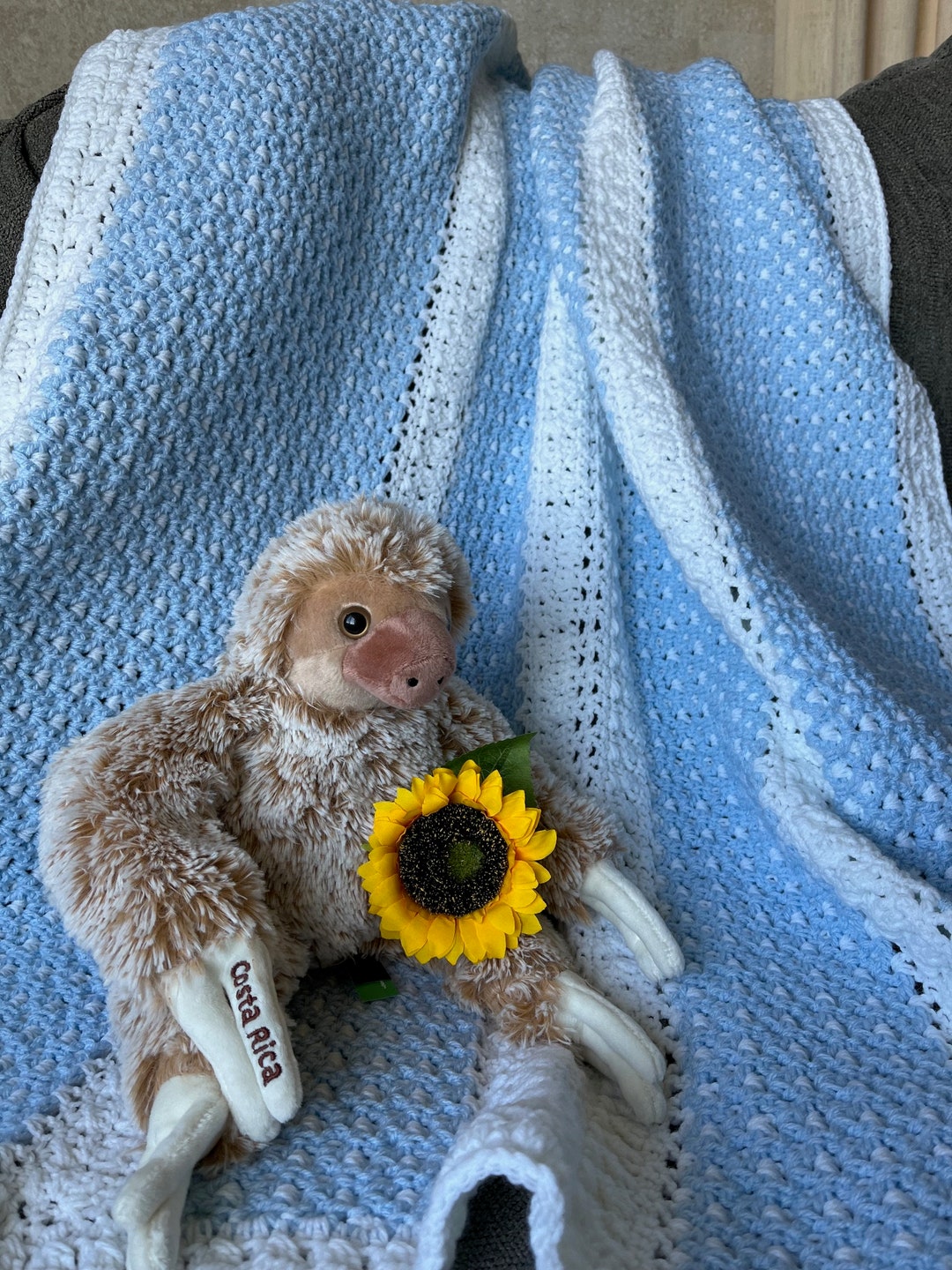 Reversible Baby Blanket Crochet Pattern Gift for Baby Vintage Crochet ...