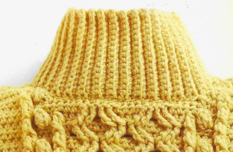 Vintage Cable Crochet Sweater PATERN, Women’s Turtleneck Pullover, Gift ...