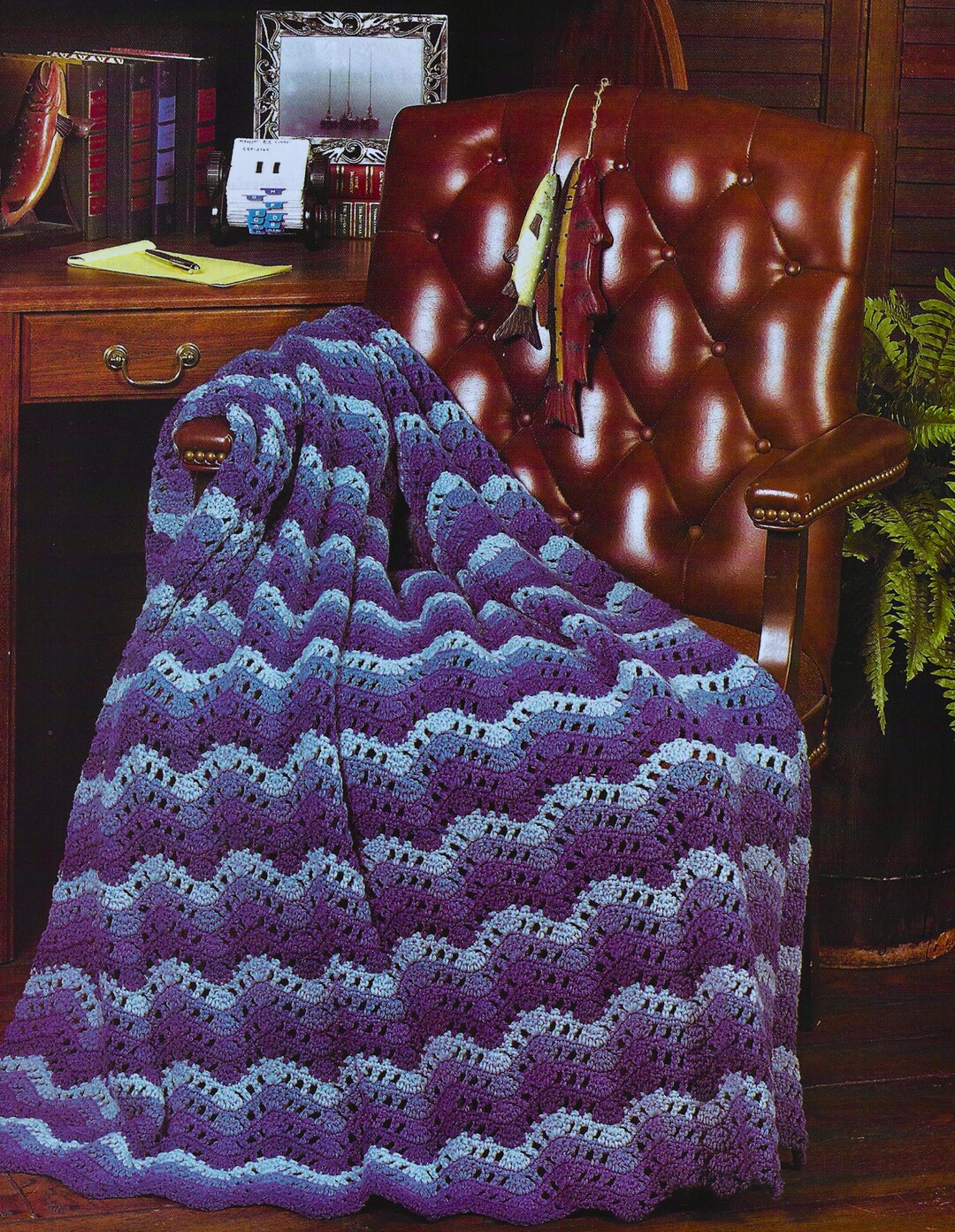 Blue Ripple Afghan Crochet PATTERN: Wavy Blanket (digital Download) - Etsy