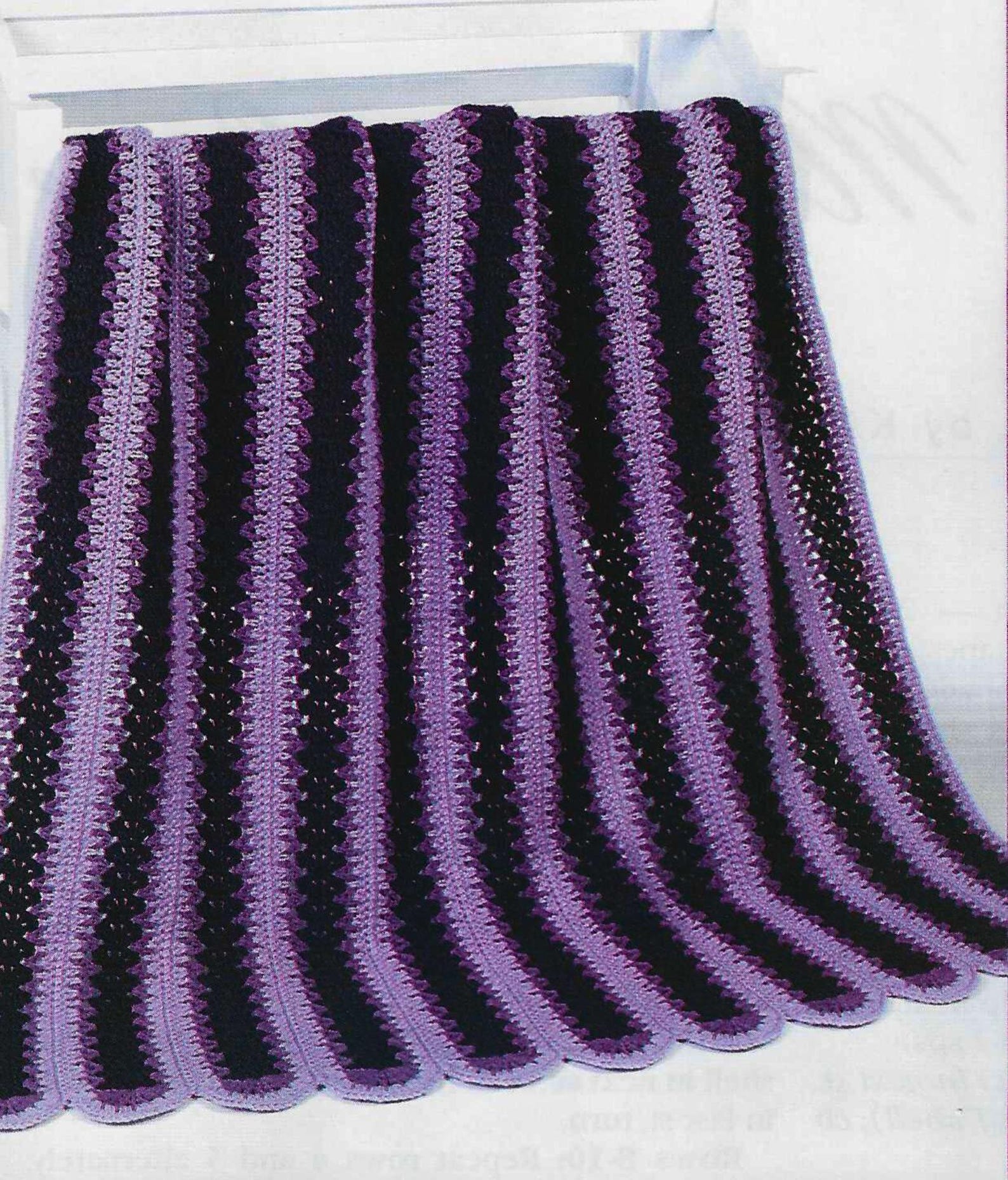 Purple Striped Afghan Crochet Pattern: Easy Home Decor (PDF Pattern) - Etsy