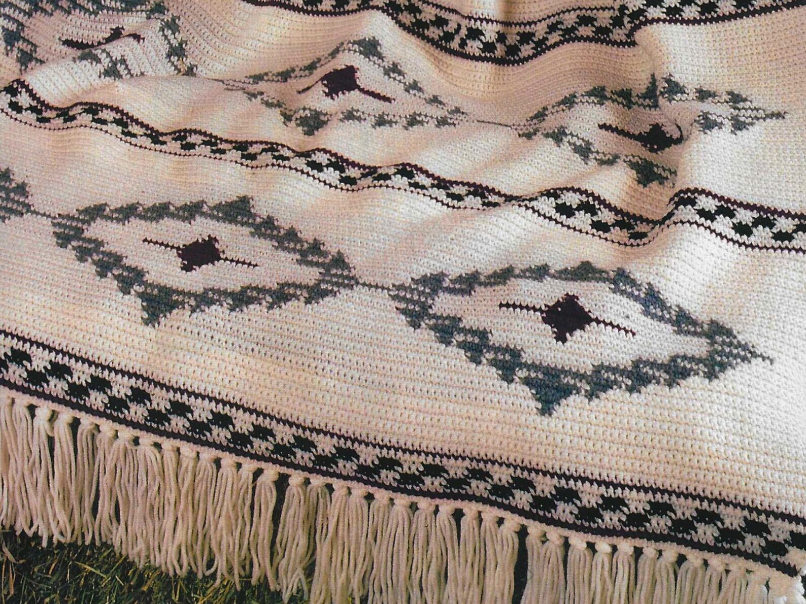 Navajo CROCHET PATTERN Blanket Southwestern Native American Afghan in ...
