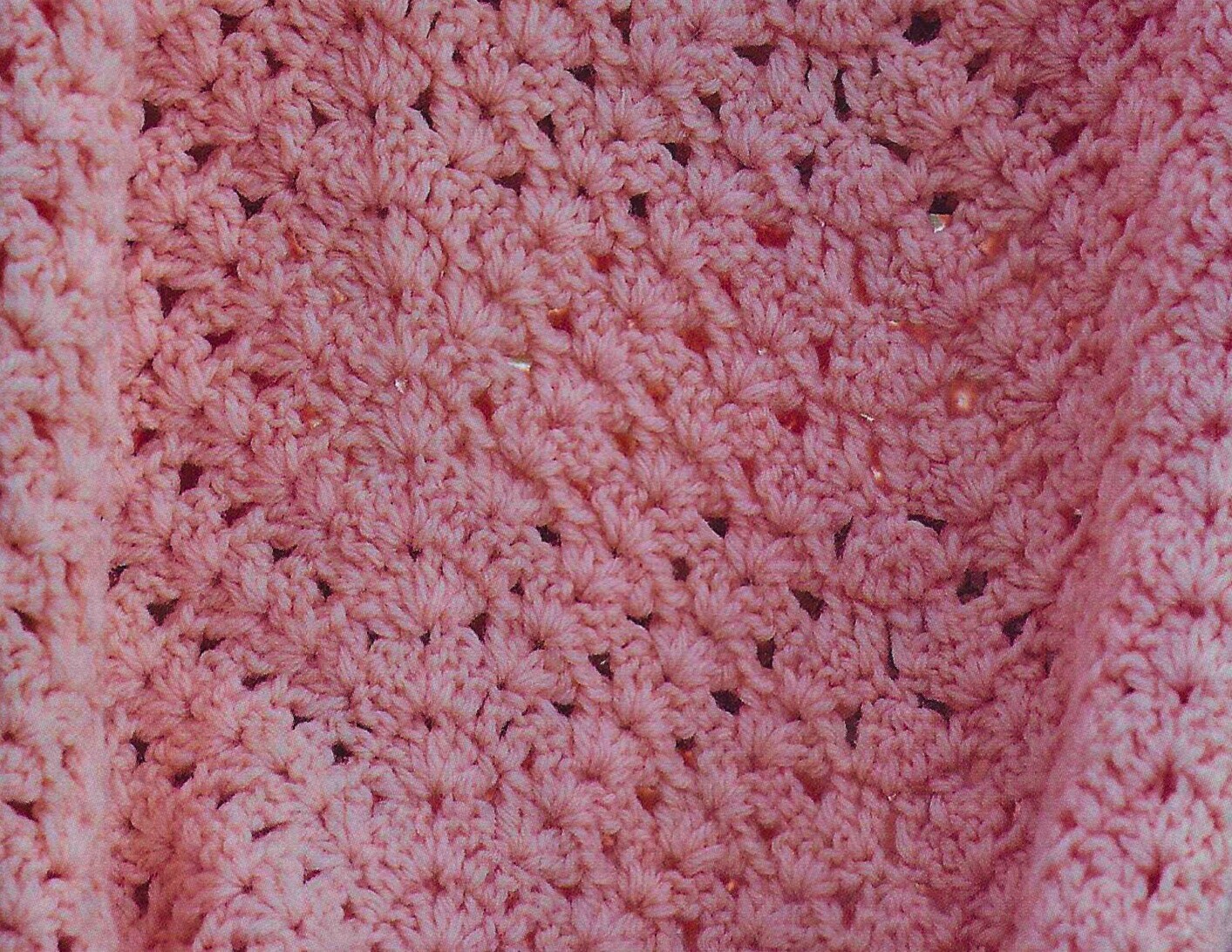 CROCHET PATTERN Rippling Shells Afghan One Color Throw Vintage 90s ...