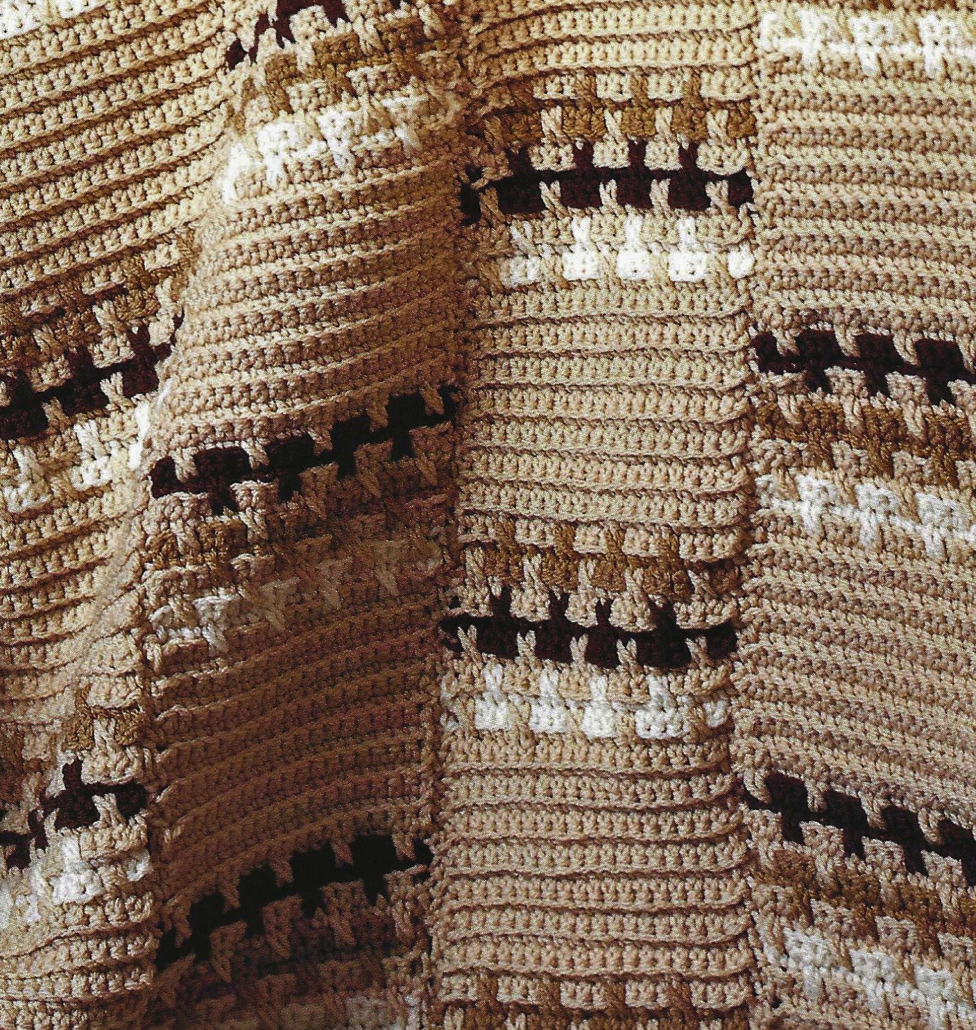 Crochet Afghan PATTERN: Study in Brown, Earth Tone Throw (PDF Pattern ...