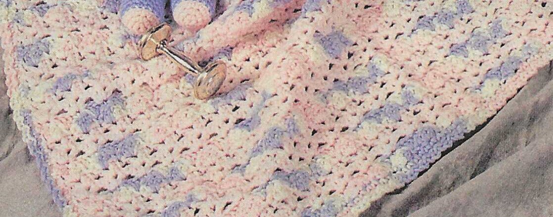 CROCHET PATTERN Shell Stitch Baby Blanket Pink and Blue Throw Quick and ...