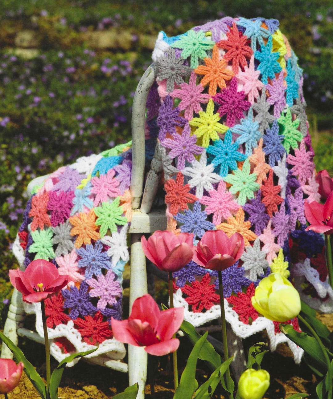 Spring Flower Crochet Blanket Pattern: Vintage Daisy Afghan (digital ...