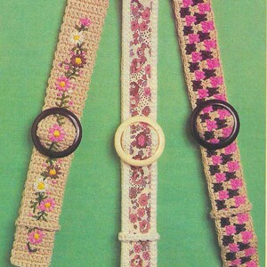 Crochet Pattern Bohemian Belt in 3 Styles Gift for Boho Lovers Retro ...