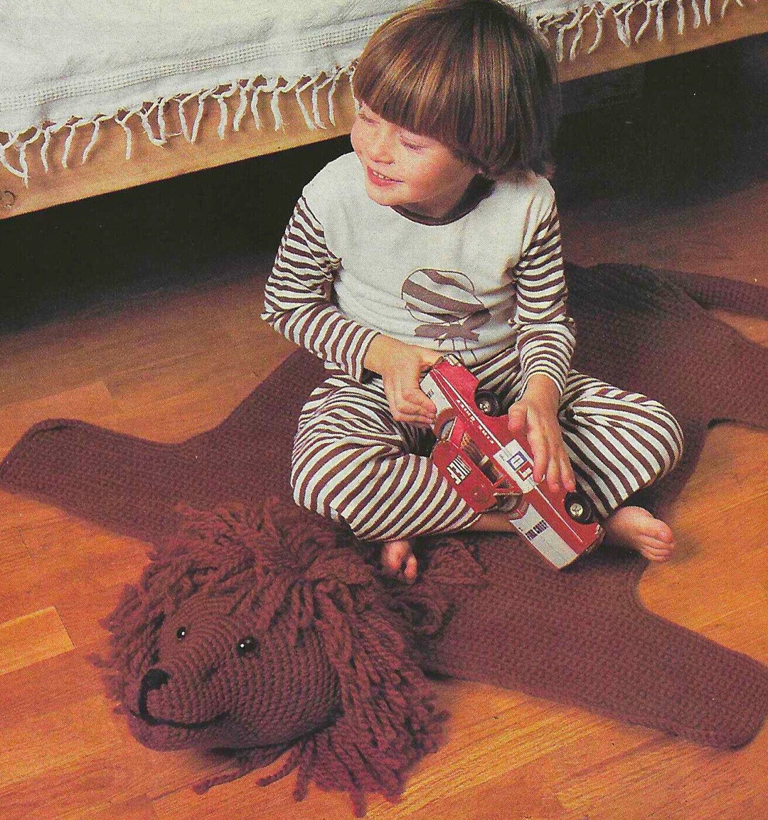 Lion Rug CROCHET PATTERN Gift for Child Furry Floppy Jungle Rug for ...
