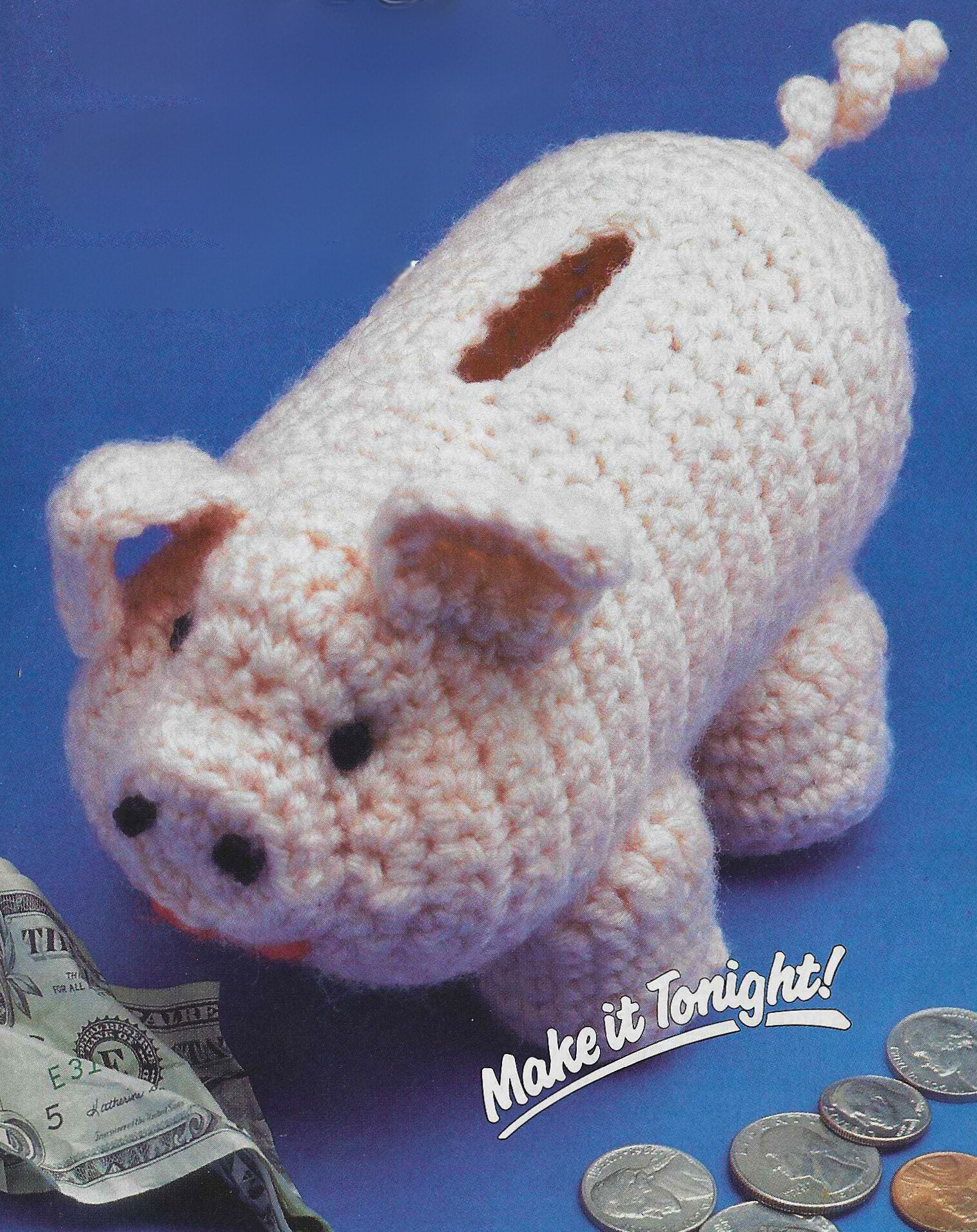 Piggy Bank small CROCHET PATTERN Barnyard Animal Craft Coin Saver ...