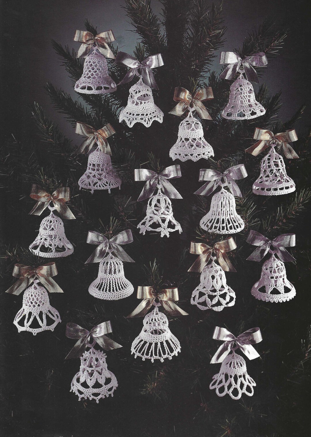 Bell Ornaments Christmas CROCHET PATTERN Wedding Cake Topper or Table ...