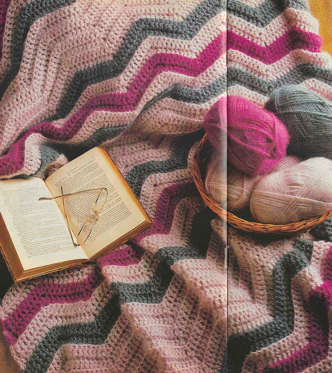 Zig-zag Blanket Beginner Crochet Pattern Ripple Style Throw Chevron ...