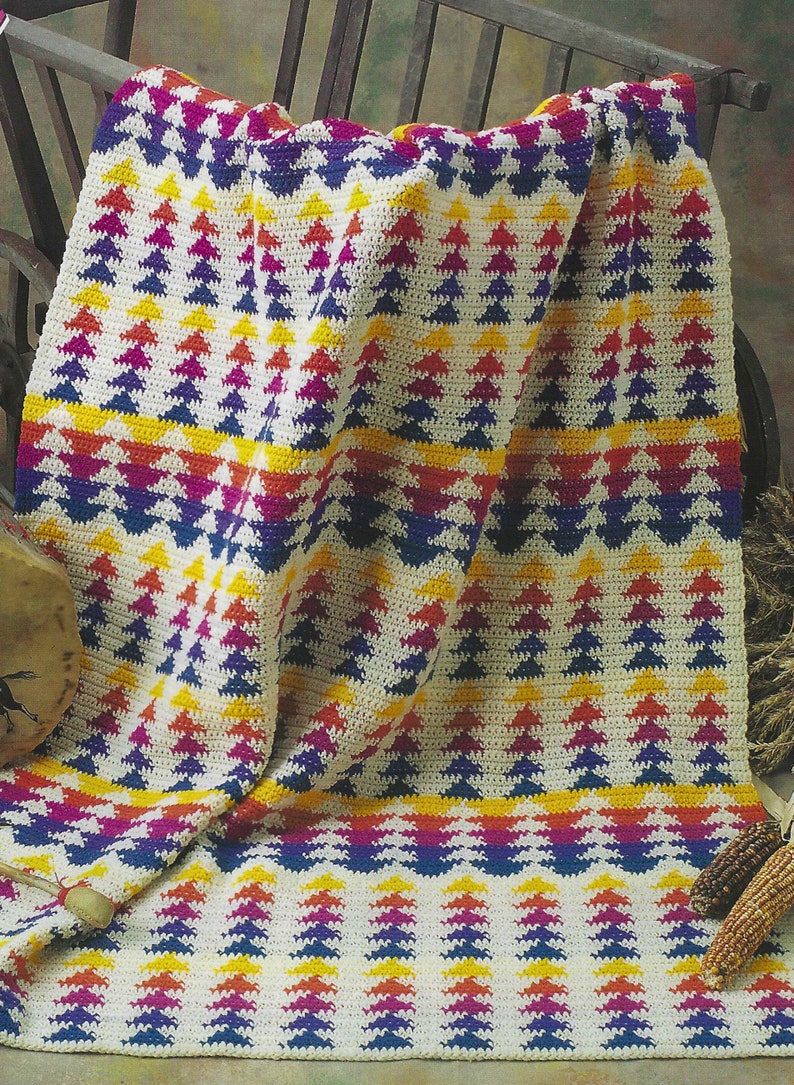 Arrowhead CROCHET PATTERN Blanket Colorful Afghan Geometric Gradient ...