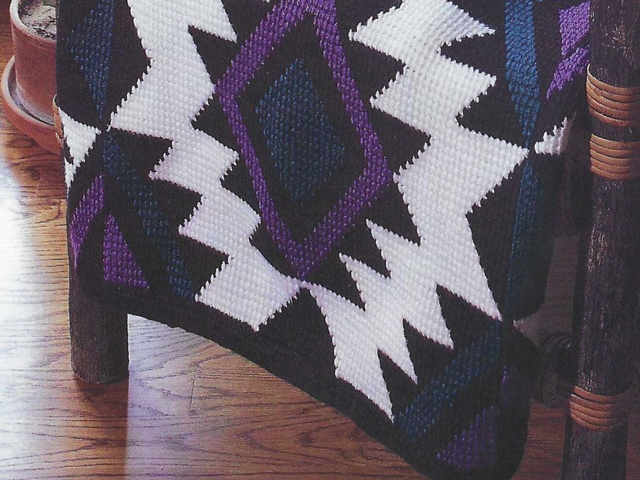Aztec Afghan Crochet PATTERN: Vintage Southwestern Throw (PDF Download ...
