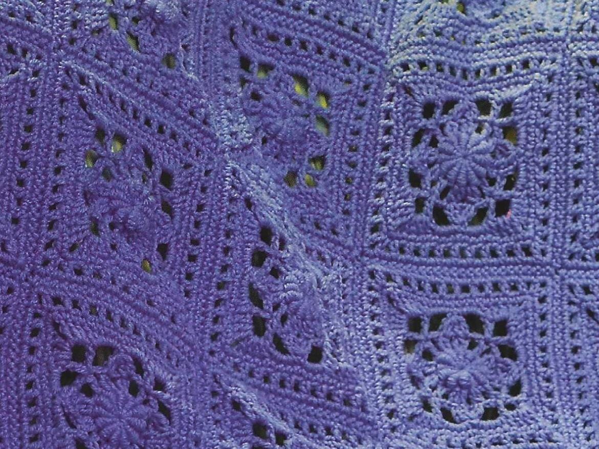 Vintage Periwinkle Crochet Afghan Pattern: Join as You Go, No Sew (PDF ...
