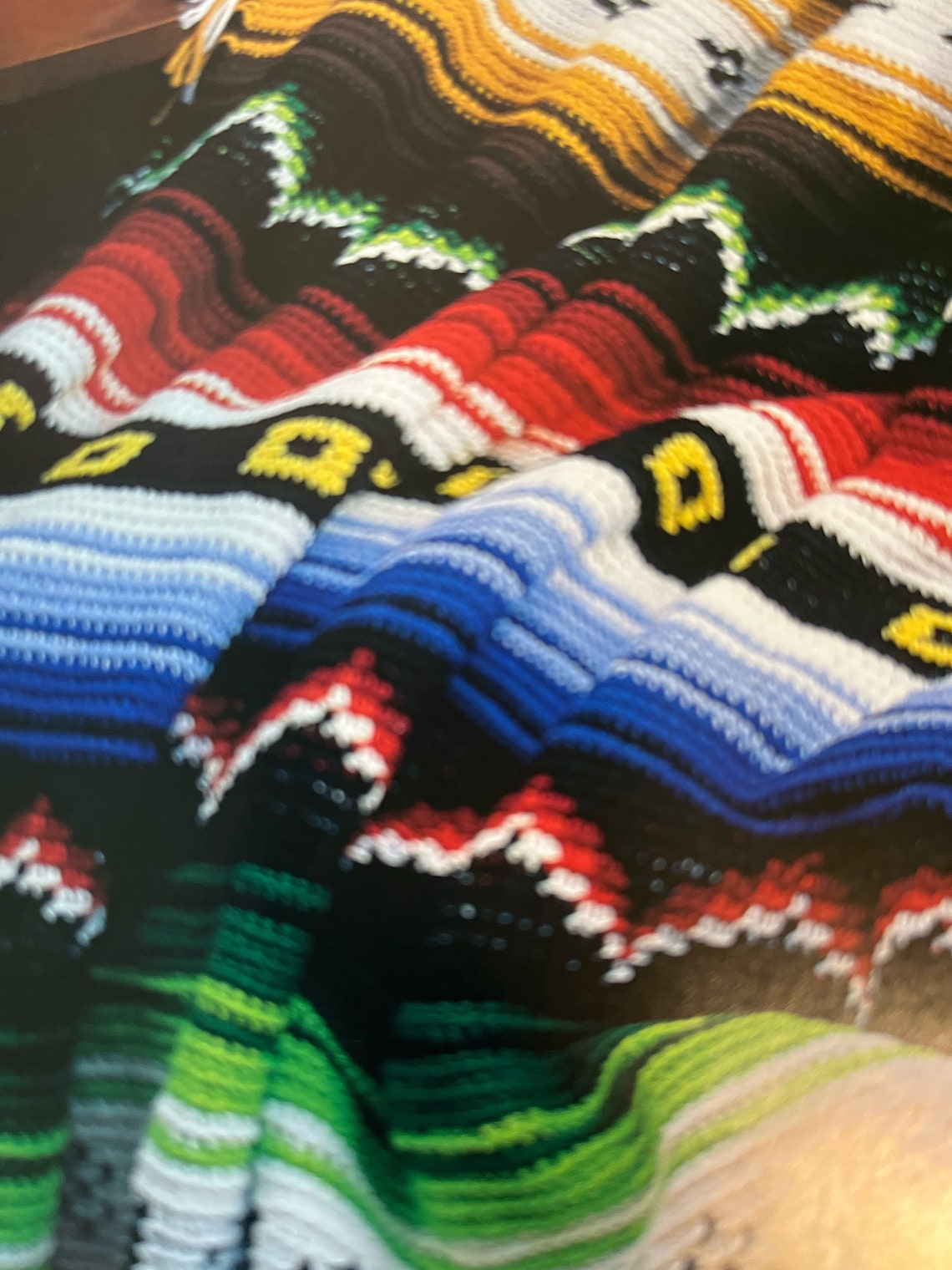 CROCHET PATTERN Southwestern Blanket Colorful Indian Throw Aztec Afghan ...
