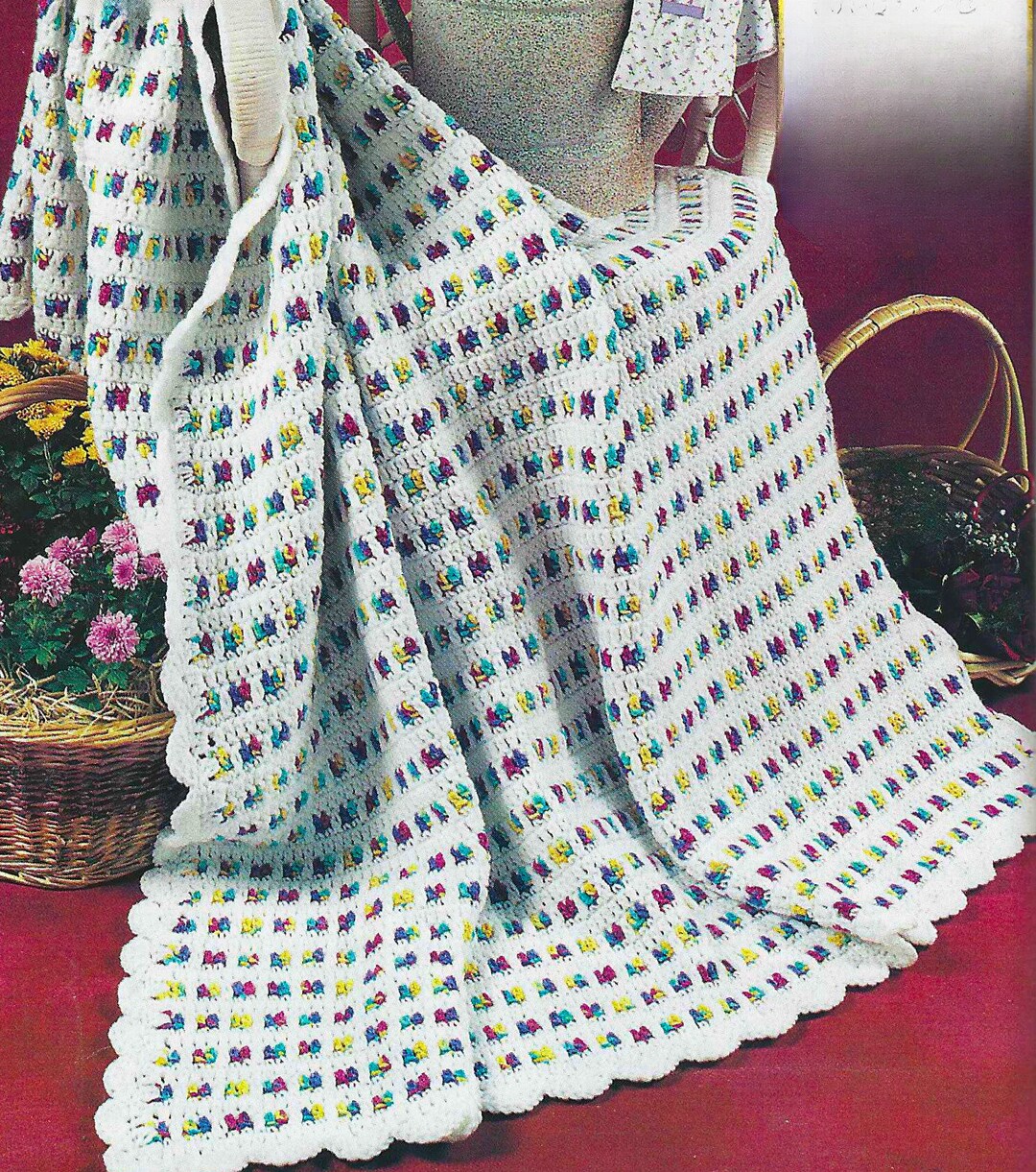 Rainbow Ribbon Crochet Afghan PATTERN, Two-color Baby Throw (PDF ...