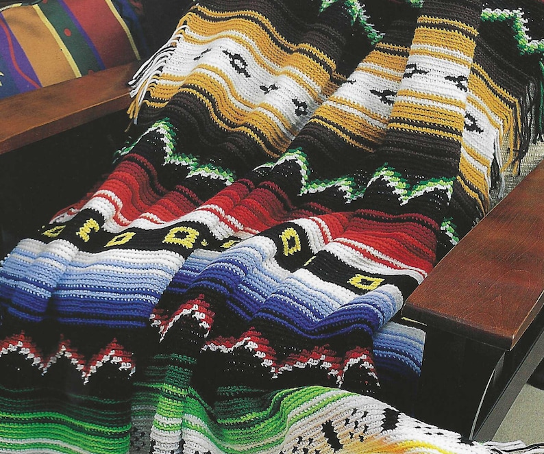 Southwestern Blanket Bundle CROCHET PATTERN Indian Blanket or Native ...