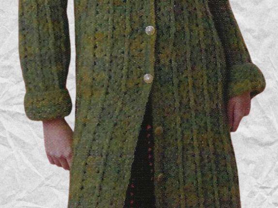 Crochet Duster Coat PATTERN PDF: Vintage Vertical Stitch Trench ...