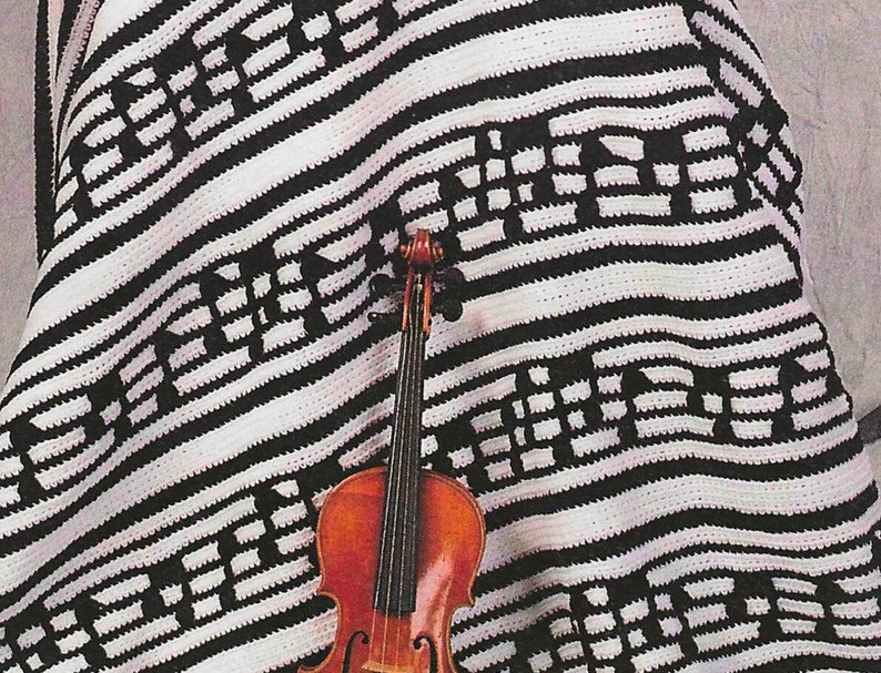 Crochet Pattern: Musical Notes Blanket, Symphony Afghan (PDF Pattern ...