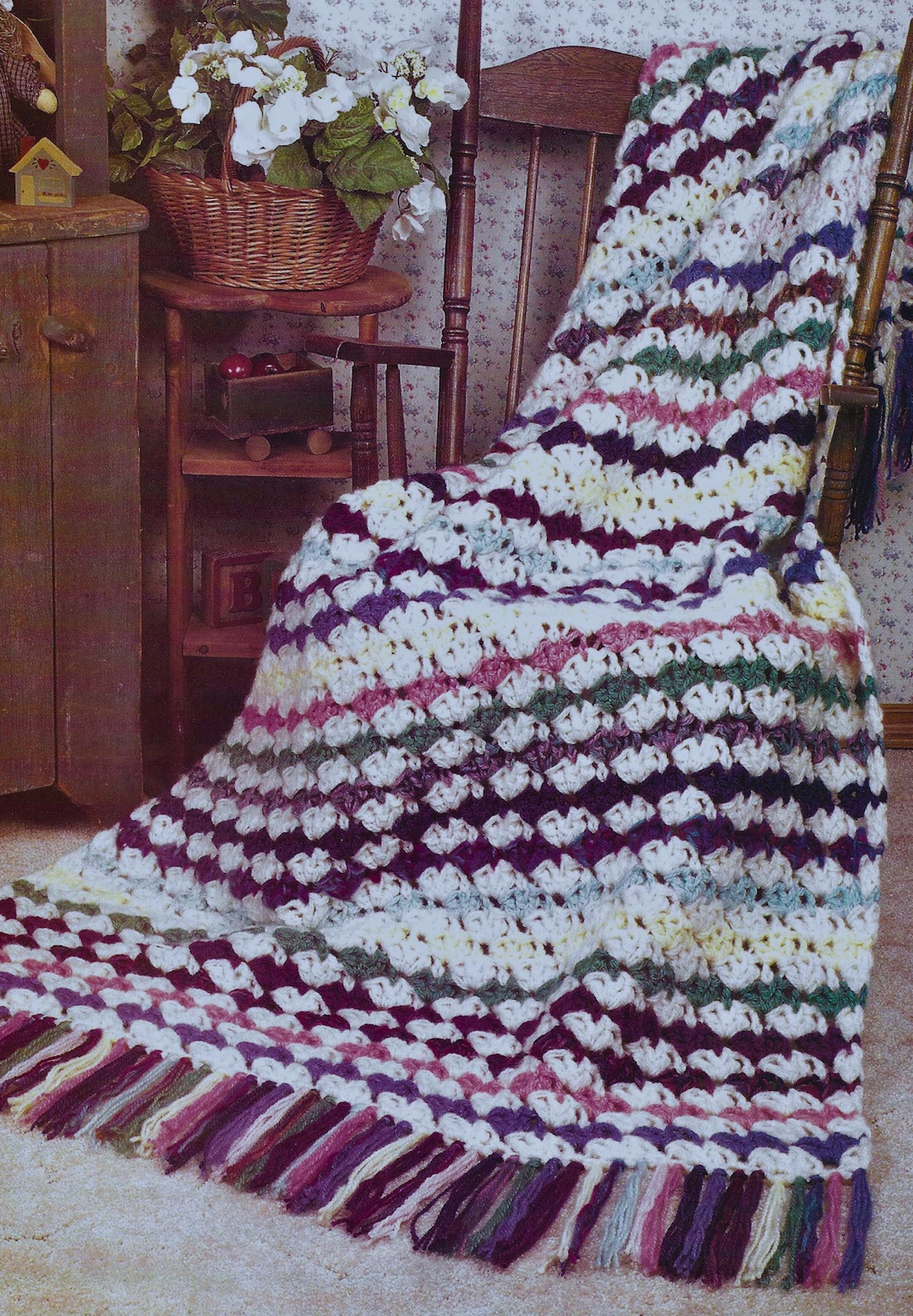 Scrap Yarn Afghan CROCHET PATTERN for Beginner, Make in One Weekend ...