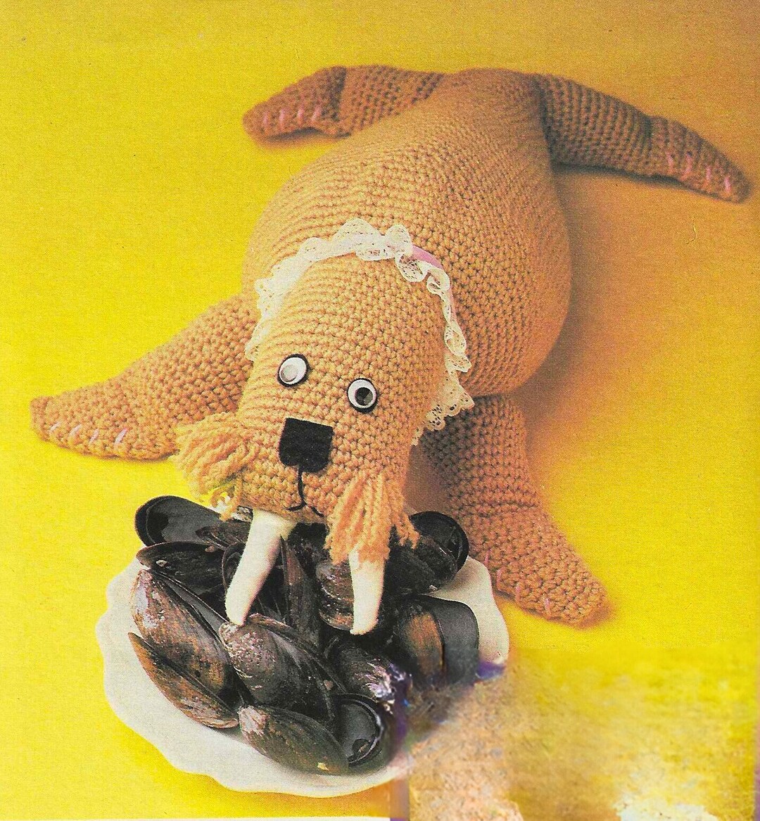 CROCHET PATTERN Walrus Amigurumi Sea Walrus Toy Vintage Amigurumi ...