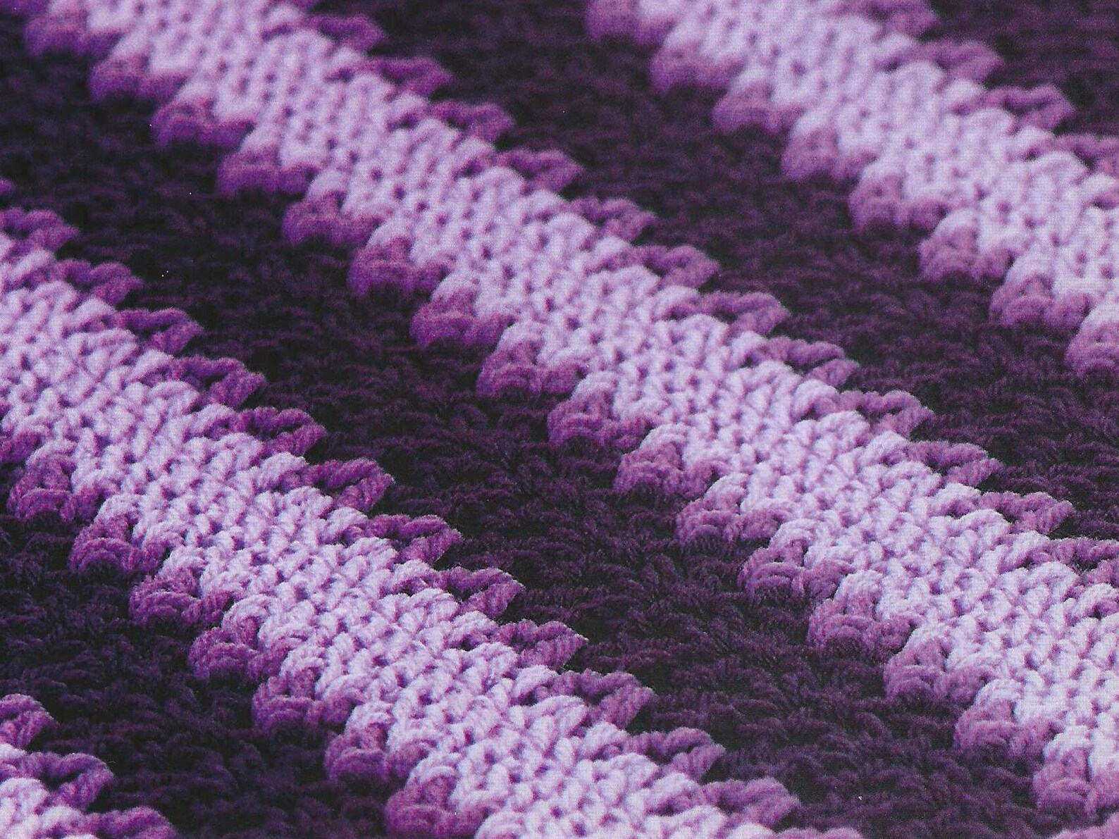 Purple Striped Afghan Crochet Pattern: Easy Home Decor (PDF Pattern) - Etsy