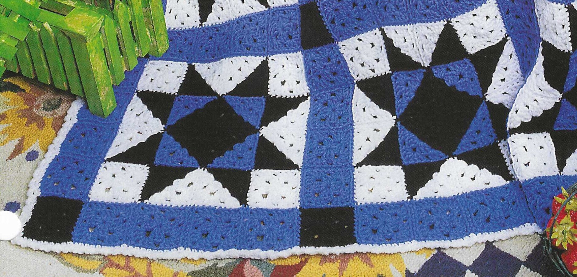 Blue Star Blanket Crochet Pattern Afghan Any Size Throw Motif Pattern ...