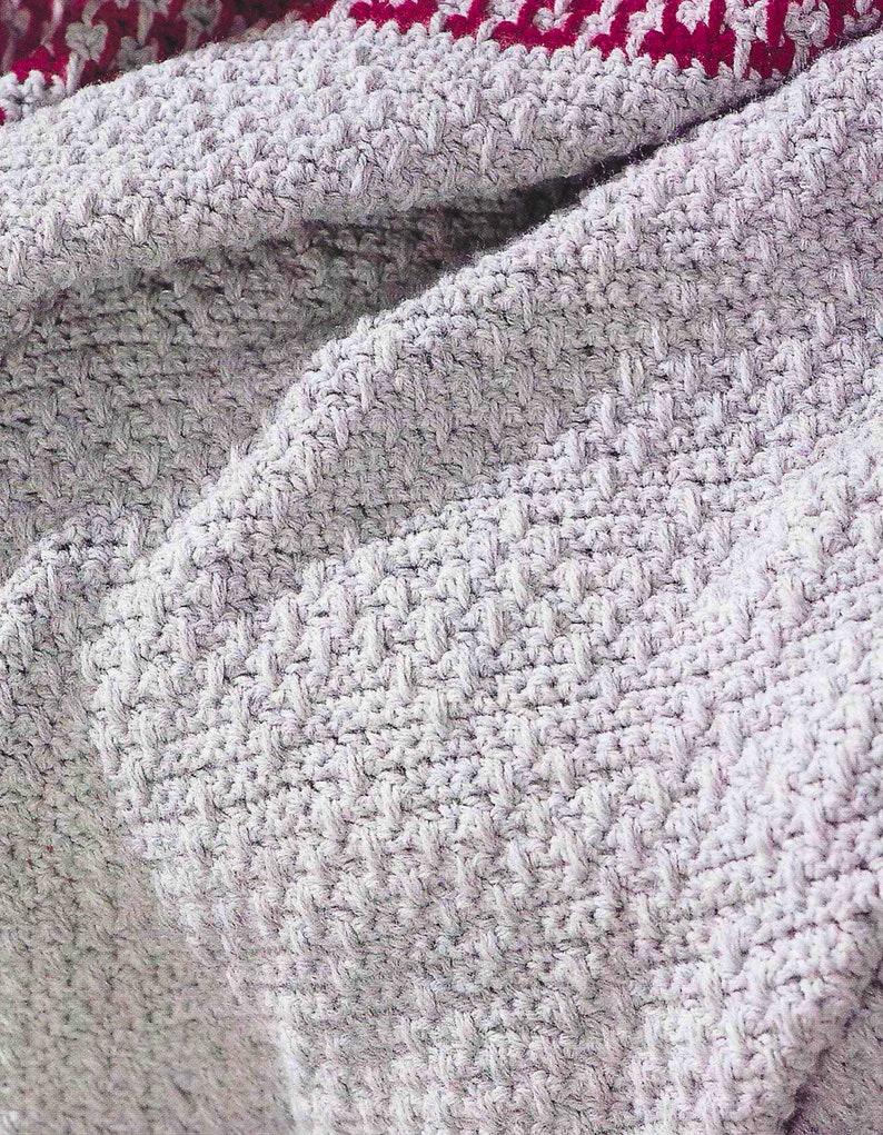 Greek Keys CROCHET PATTERN Mosaic Stitch Afghan Gray Red Manly Blanket ...
