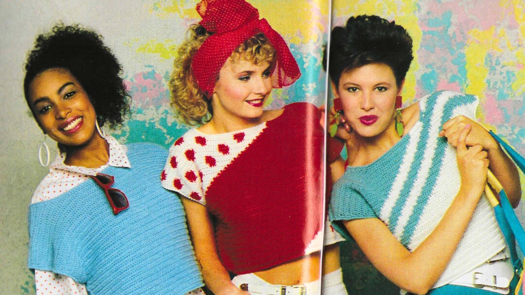 CROCHET PATTERN Women's Tops 3 Styles of Shirts for Her Vintage 90s ...