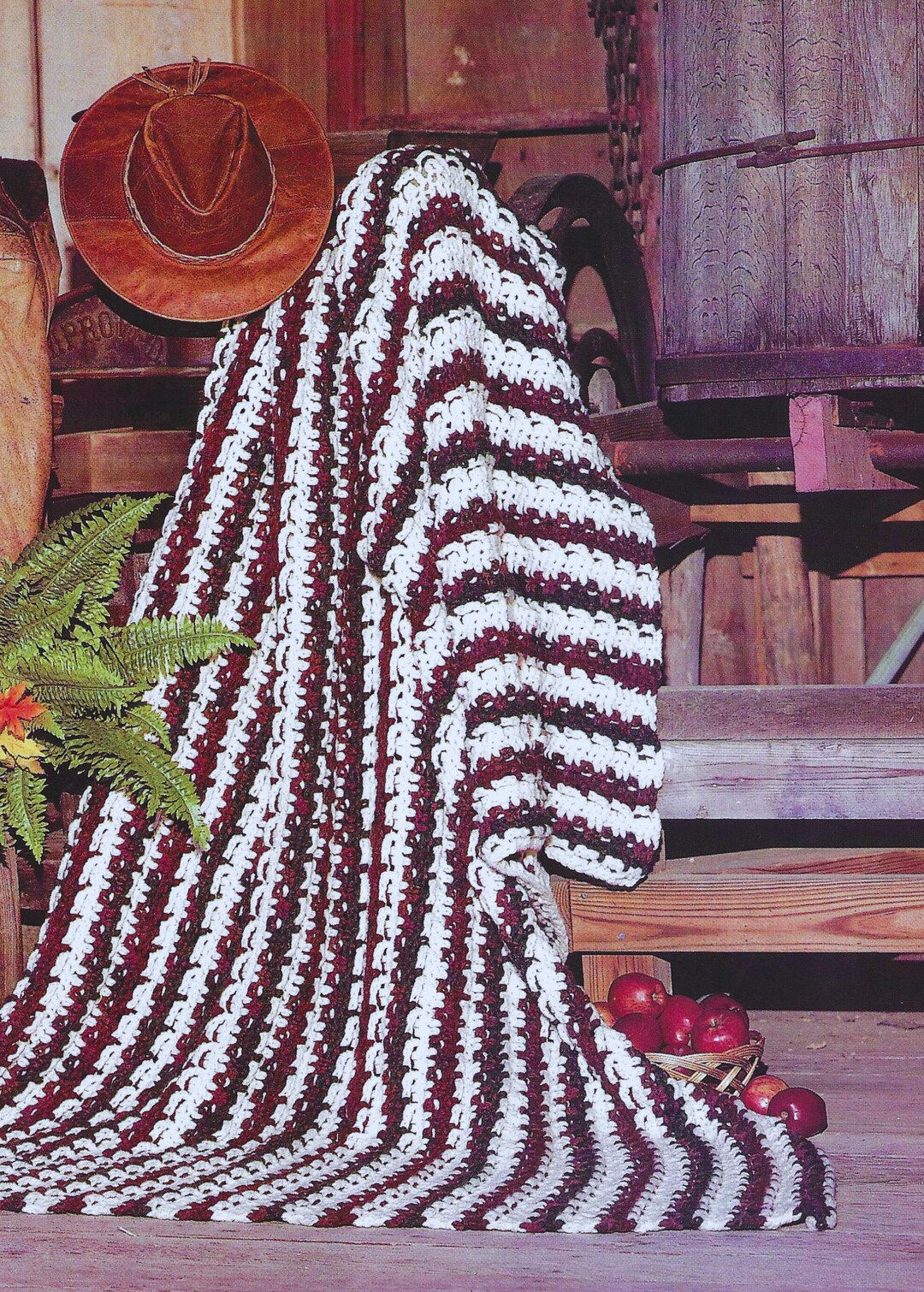 Quick Autumn Chestnut CROCHET PATTERN Blanket Manly Gift for Him, Make ...