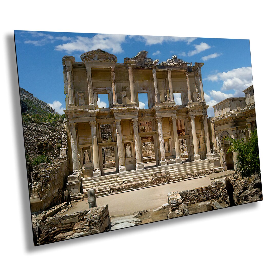 Historic Wall Art Print: Library of Celsus - Roman Greek Canvas - Etsy