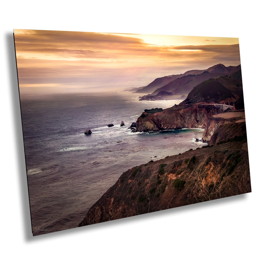 Sunset Beach Wall Art: Big Sur Coastline - Colorful Ocean View - Etsy